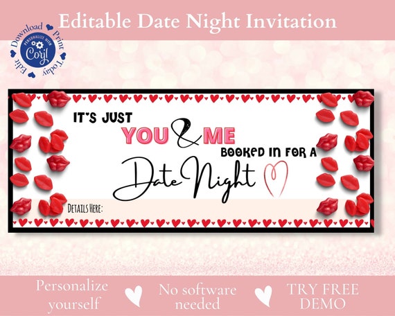 Editable Date Night Invitation Valentine s Date Night Etsy Australia