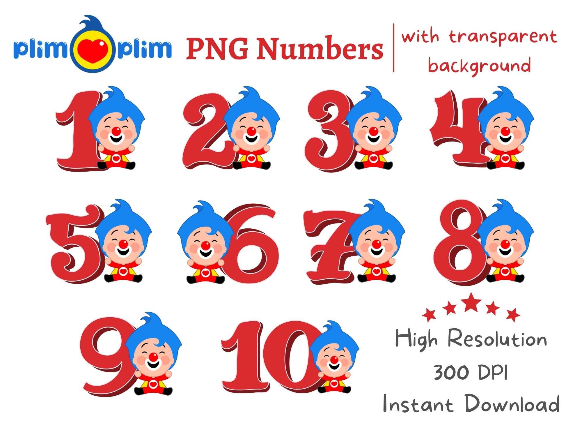 Plim Plim the clown and Friends,10 PNG,Digital Paper,Plim Plim Pattern ...