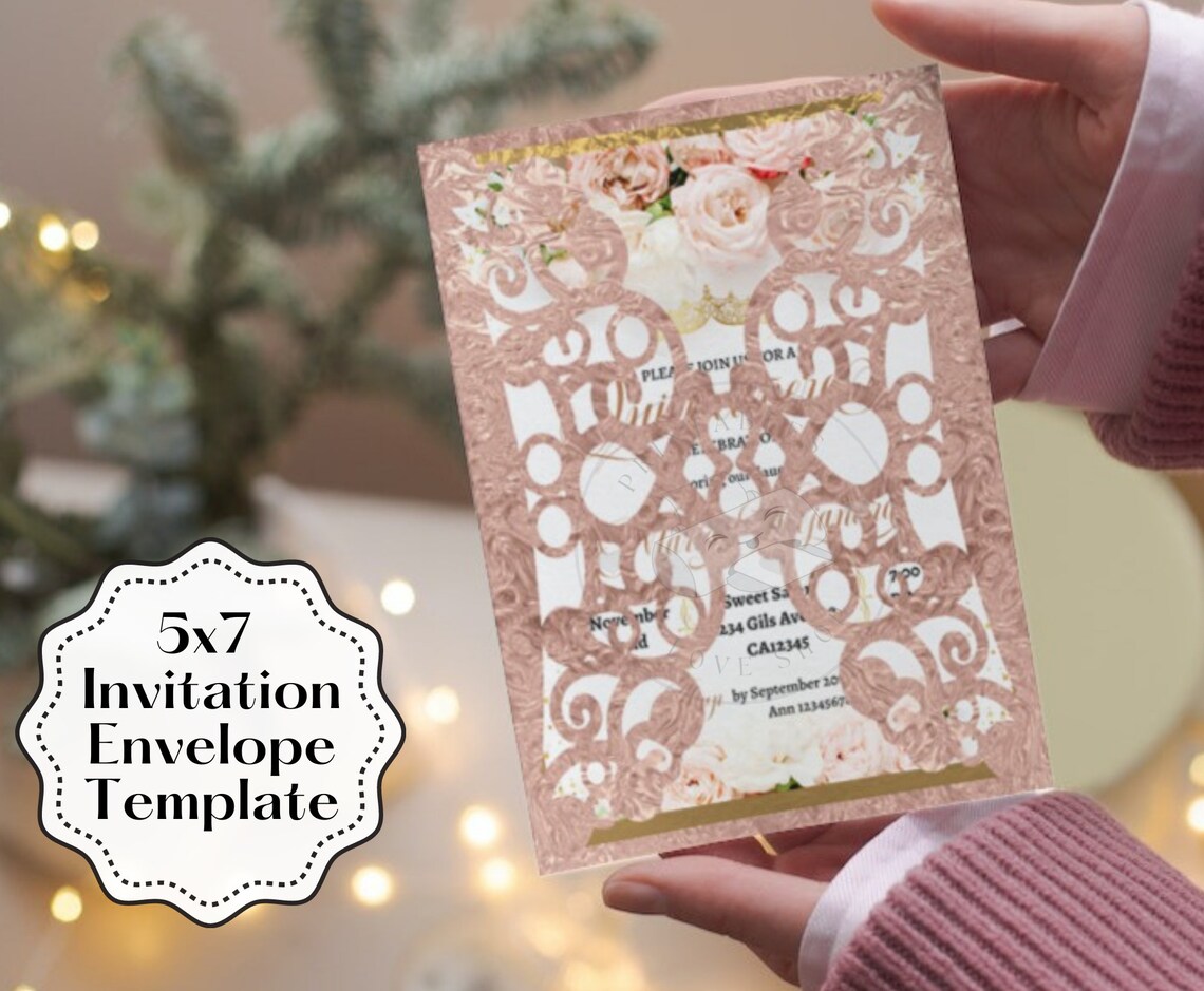 5x7" Gate Fold Crown Quinceanera Invitation, Mis Quince Invitation ...