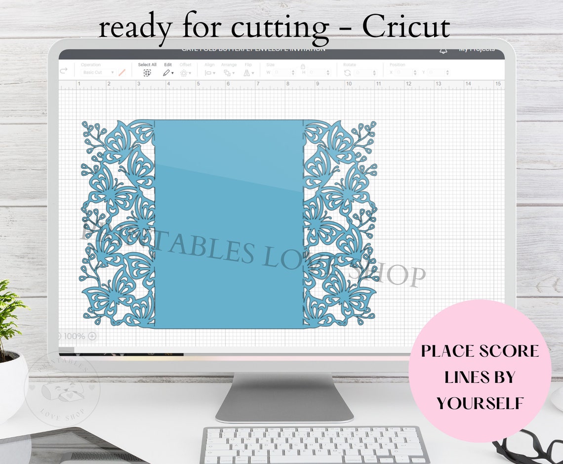 5x7 Butterfly Card Template SVG DXF PNG Gate Fold Butterfly - Etsy