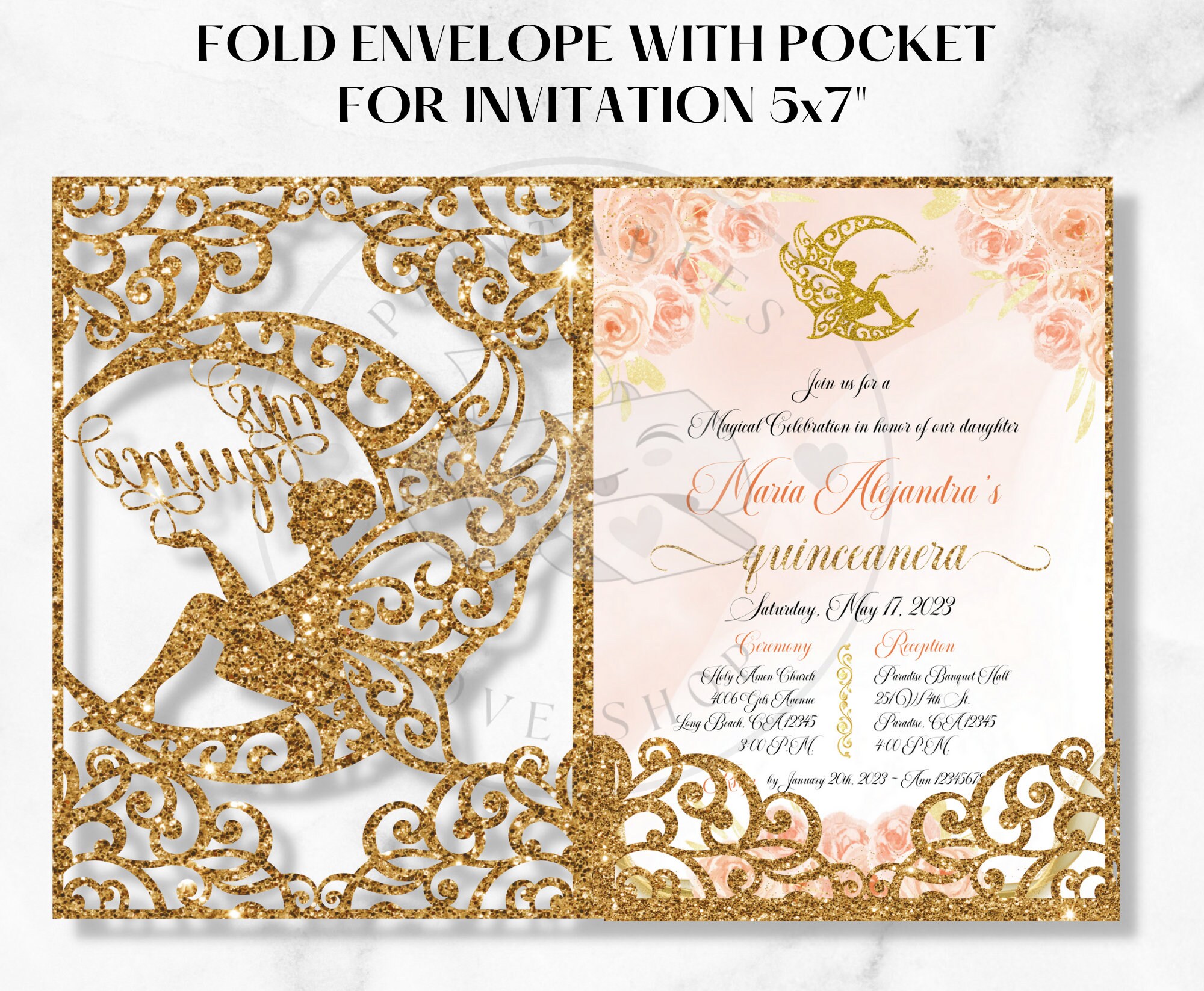 5x7 Enchanted Forest Invitation SVG DXF PNG. Quinceanera - Etsy UK