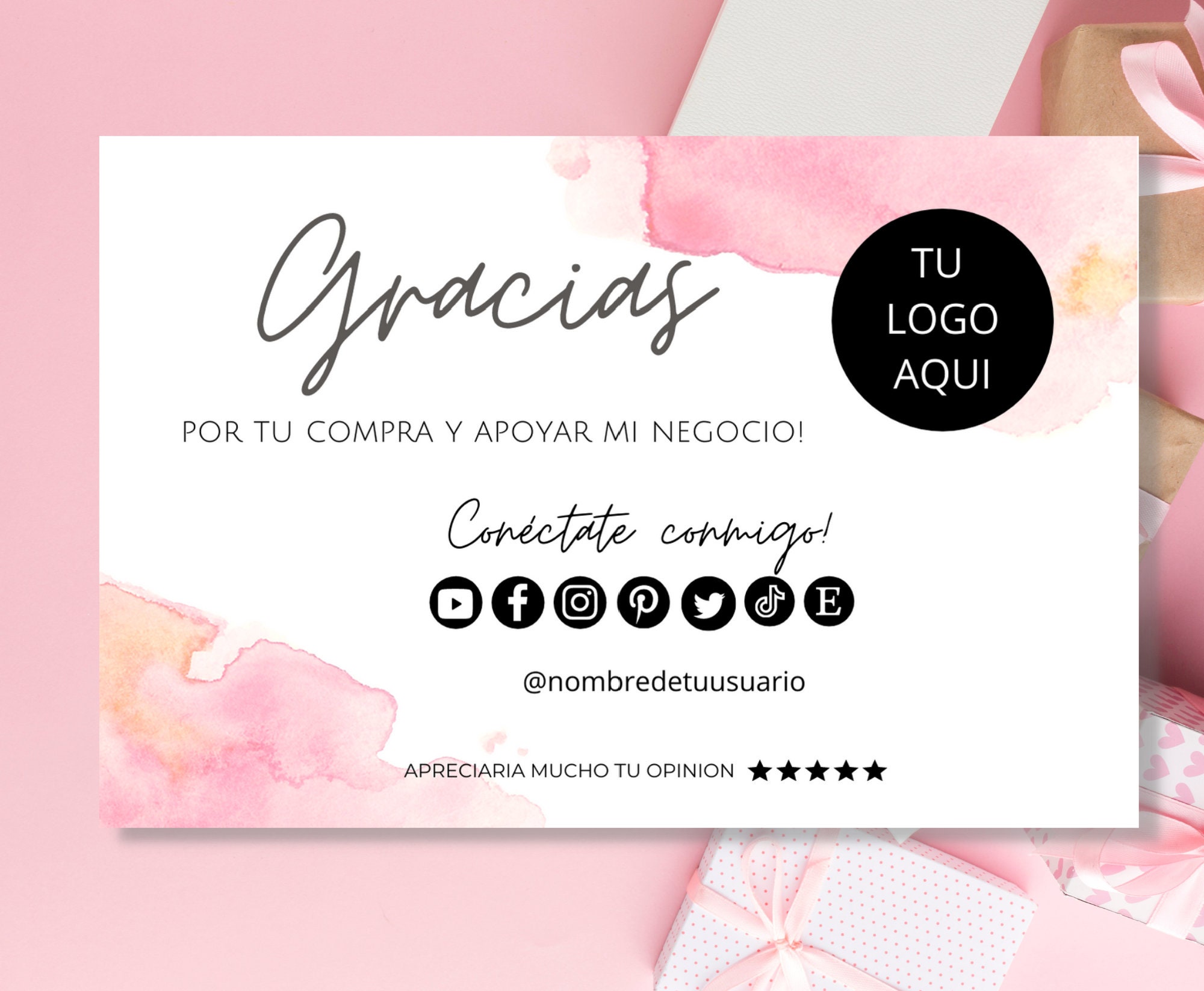Tarjeta Gracias por su compra Business Card Thank You card | Etsy