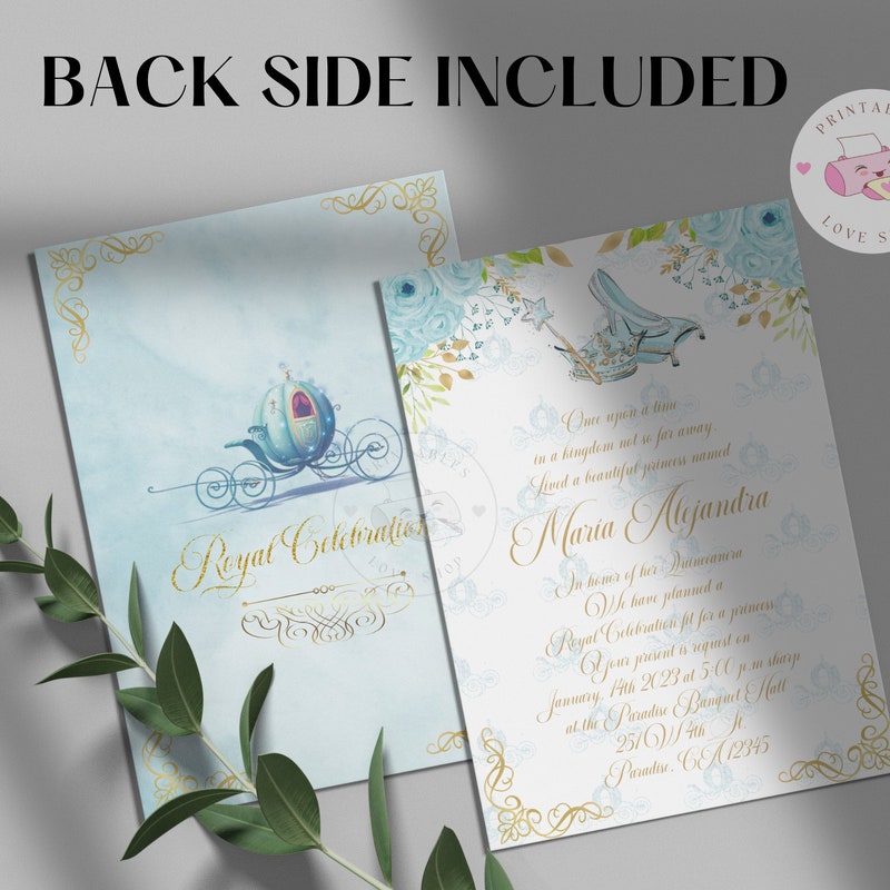 Cinderella Invitation Editable Quinceanera - Etsy