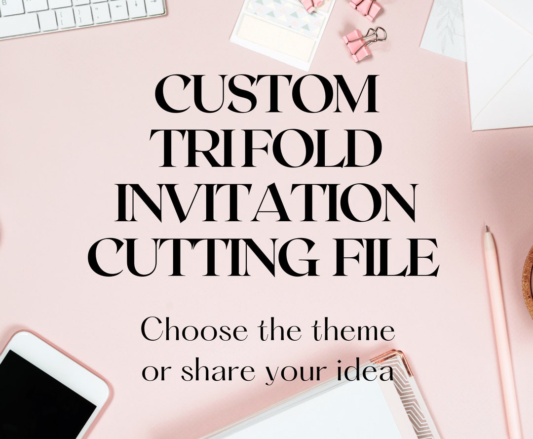 Custom Order Tri Fold Svg Invitation DXF, PNG, Quinceanera Invitation ...