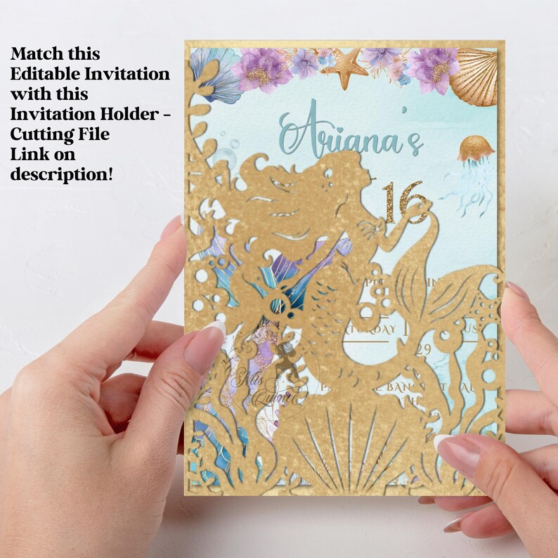 Teal and Lilac Under the Sea Invitation: Mermaid Tail Sweet 16 ...