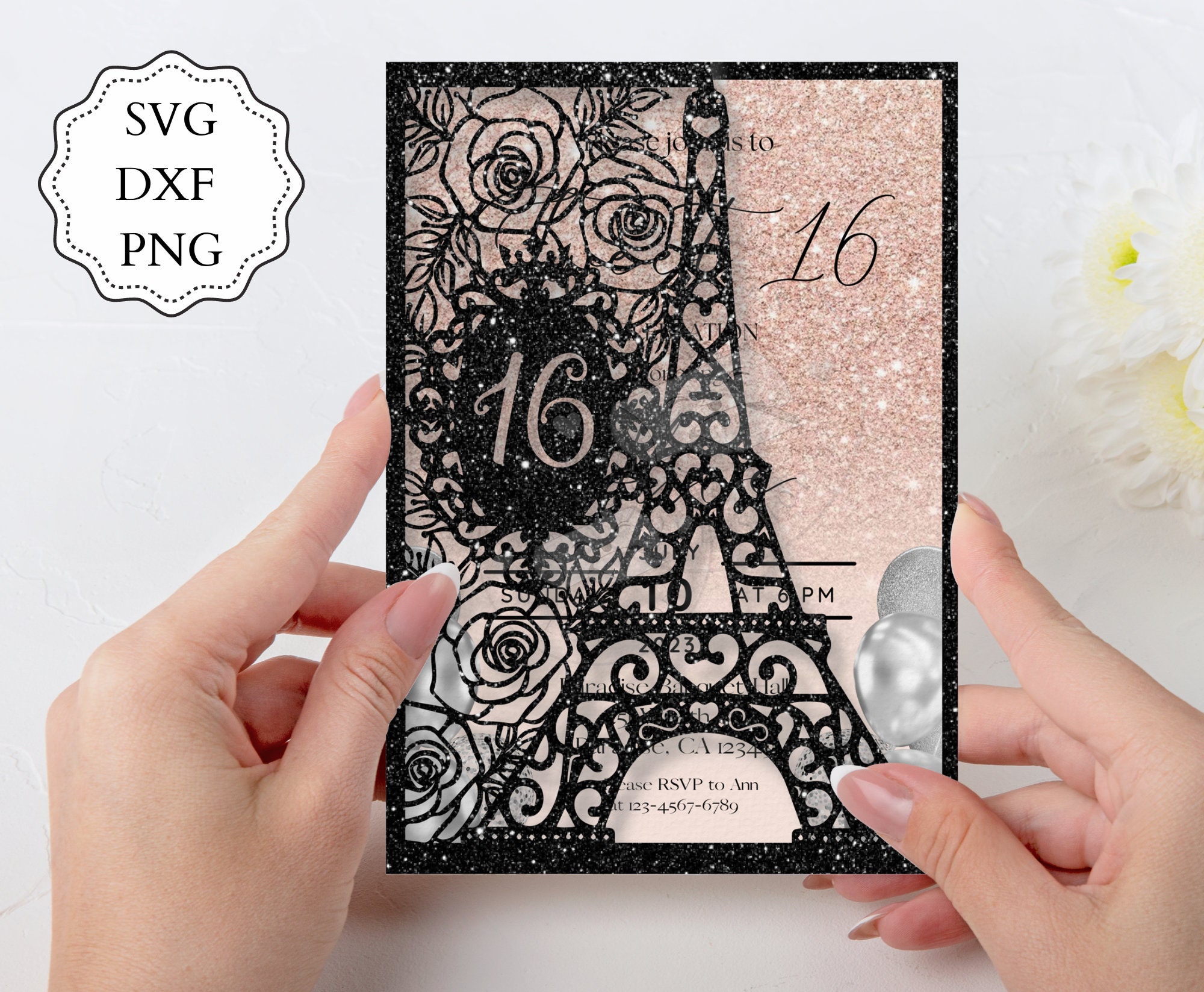 Custom Order - SVG Pocket Invitation, Quinceanera Invitation, Laser Cut ...