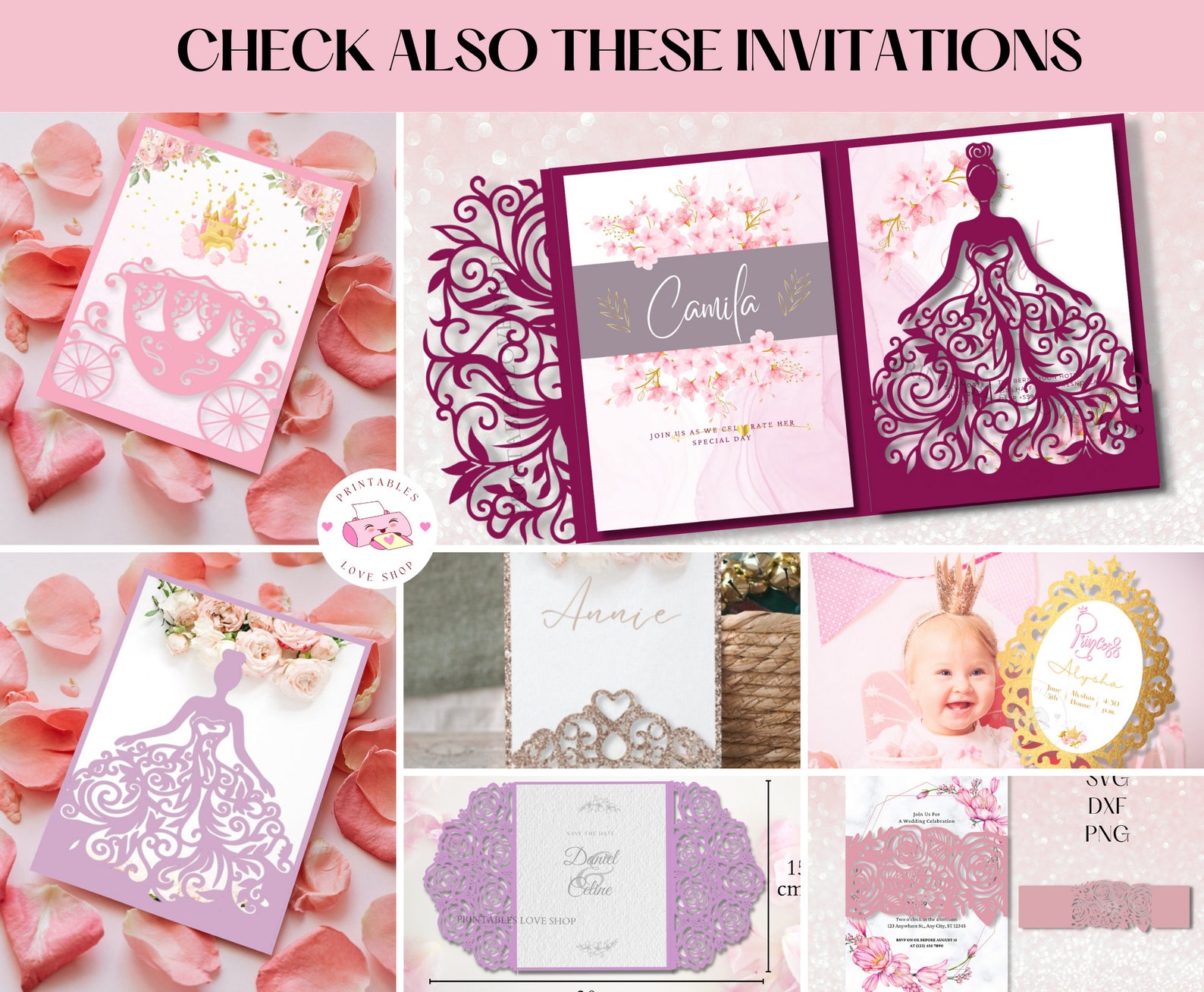 Butterfly Invitation SVG DXF PNG. Butterfly Quinceanera - Etsy