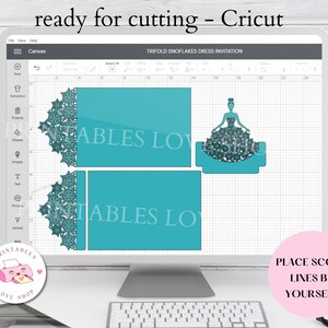 Invitación tríptico de quinceañera Winter Wonderland SVG, DXF, PNG ...