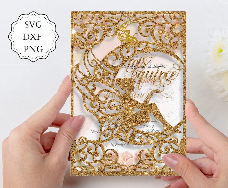 5x7 Enchanted Forest Invitation SVG DXF PNG. Quinceanera - Etsy