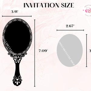 Mirror Quinceanera Invitation SVG, DXF, PNG. Quinceañera Invitation ...