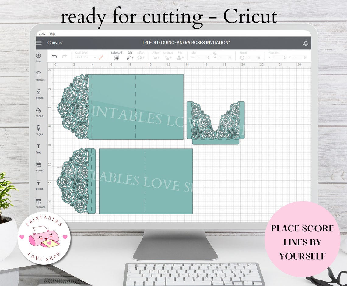 SVG Roses Invitation DXF PNG. Trifold Quinceanera Invitation - Etsy