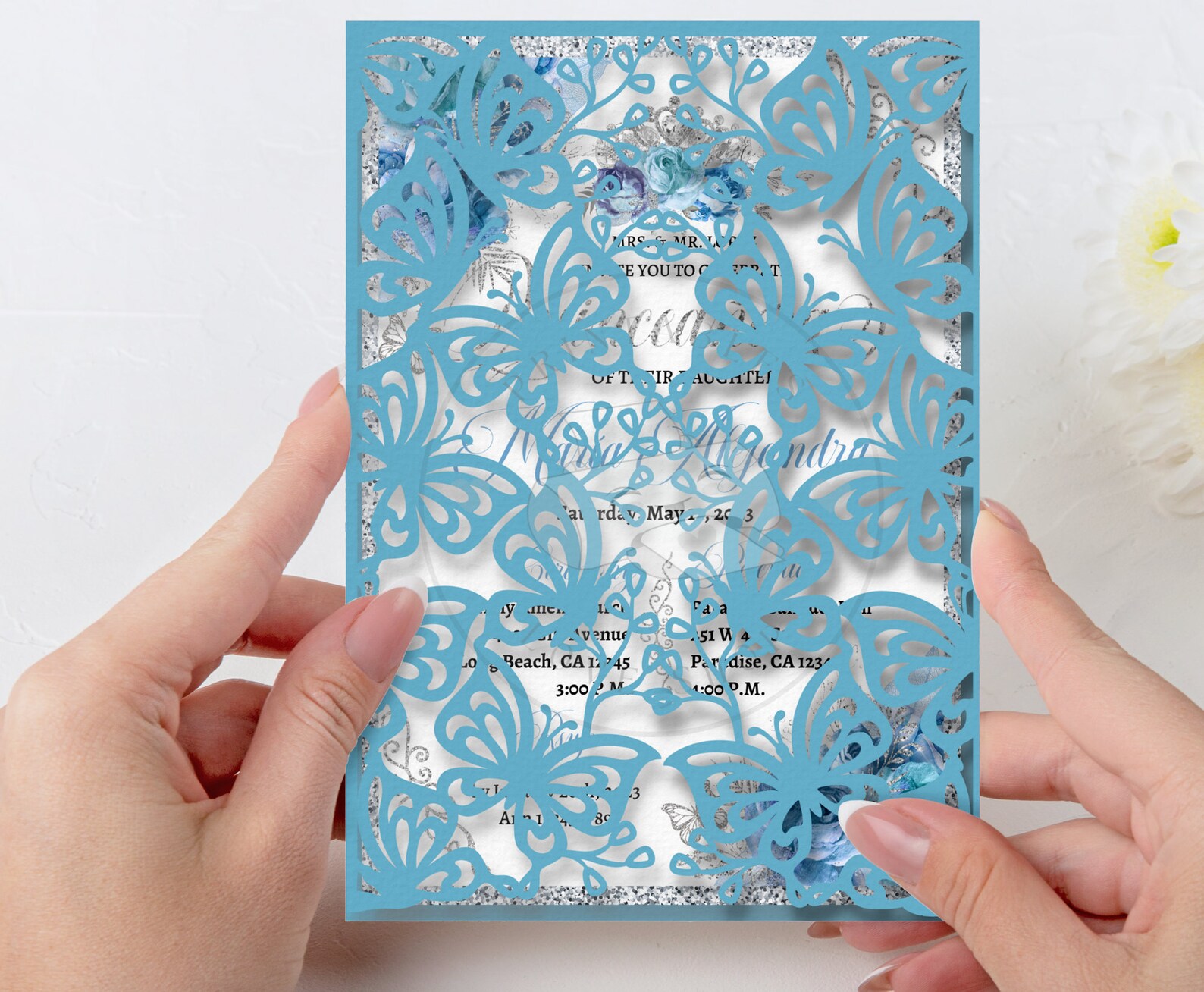 5x7 Butterfly Card Template SVG DXF PNG Gate Fold Butterfly - Etsy