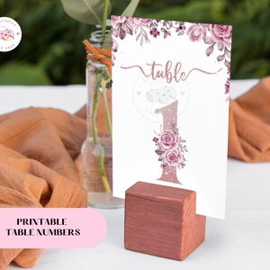 Rose Gold Table Numbers 1-30 PDF File Ready to Print, Printable ...