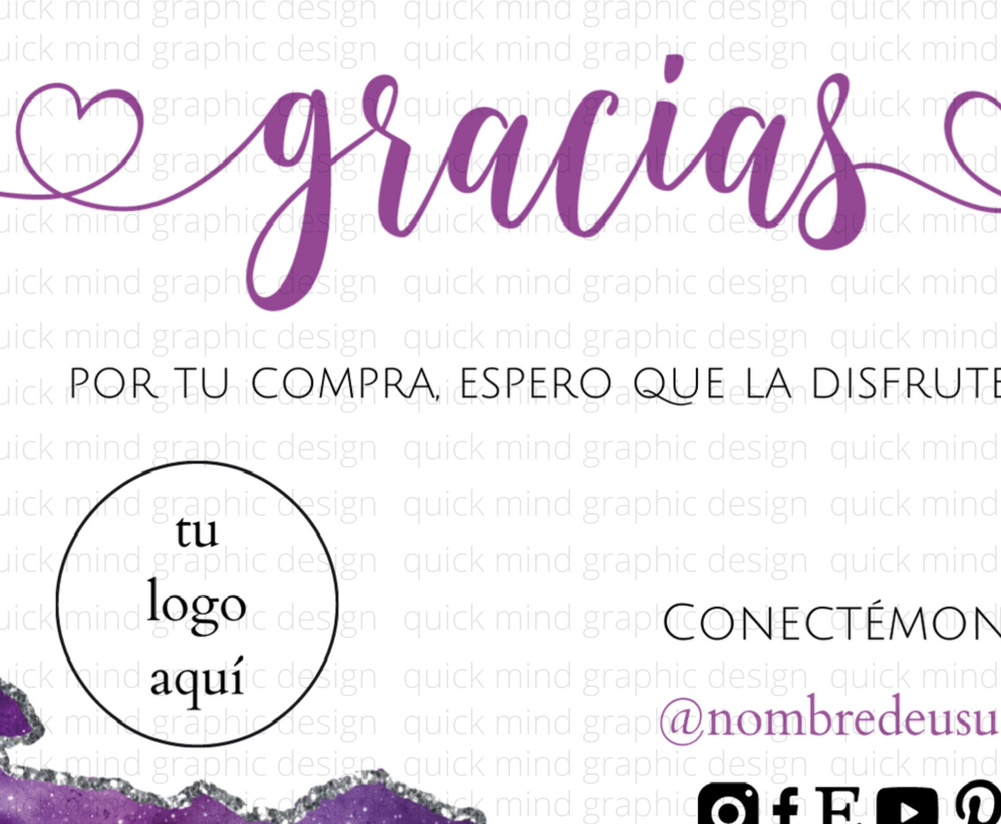 Tarjeta Gracias por su compra Business Card Thank you card | Etsy