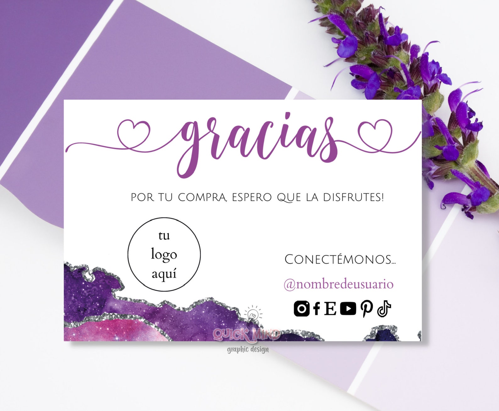 Tarjeta Gracias por su compra Business Card Thank you card | Etsy
