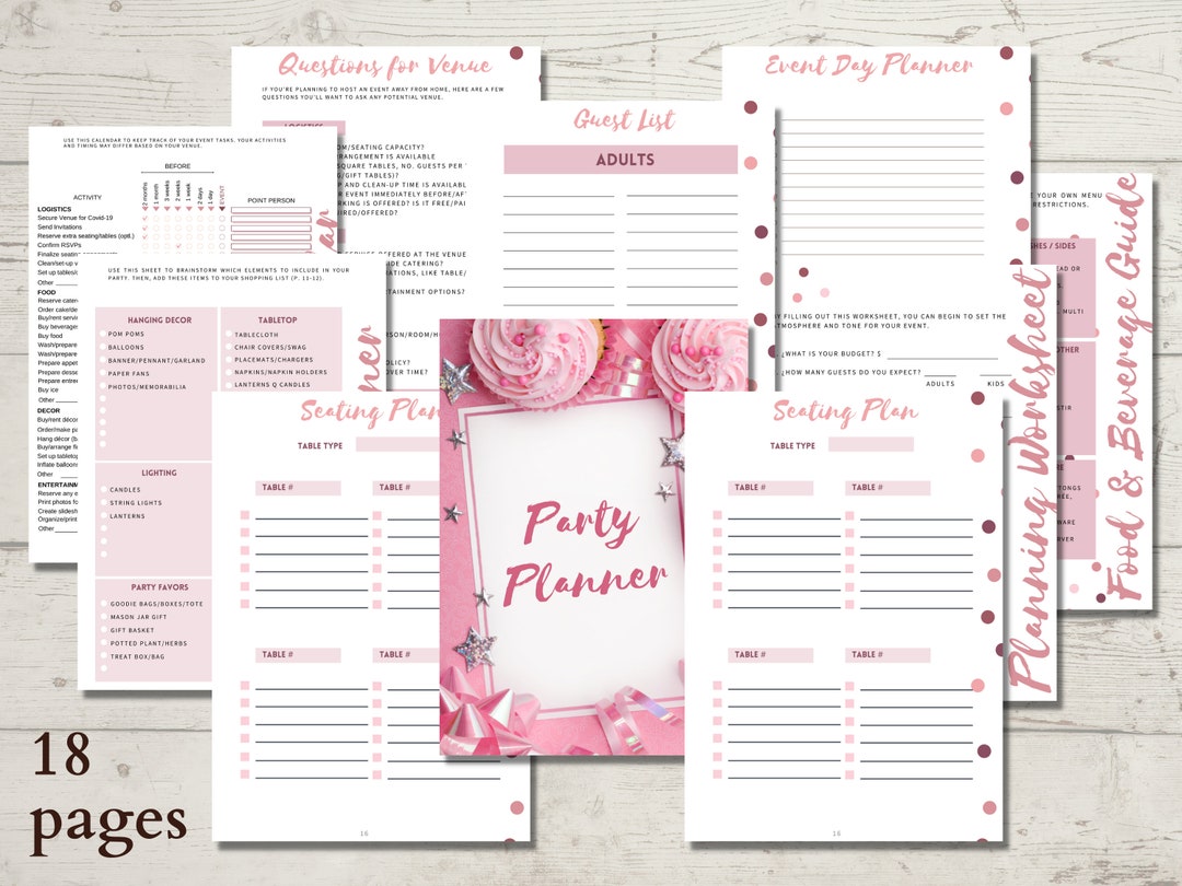 Printable Party Planner Event Planner Birthday Planner Etsy