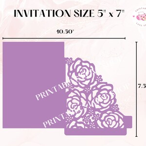 Laser Cut Roses Invitation Quinceanera Invitation 5x7", Roses Pocket ...