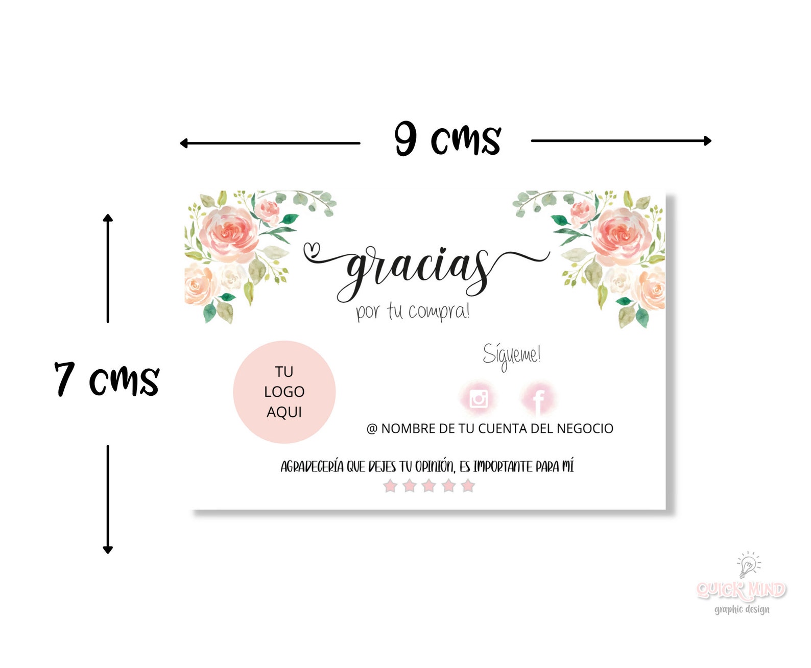 Tarjetas de agradecimiento imprimibles Plantilla de negocios - Etsy México