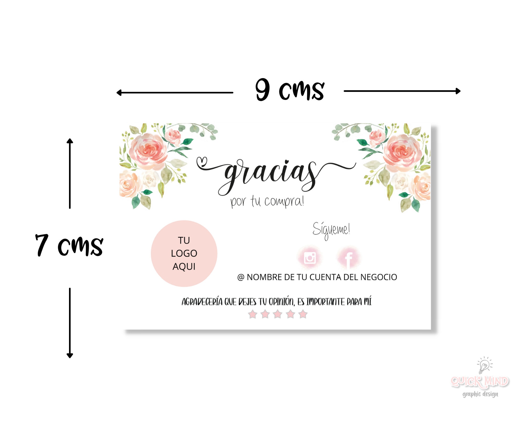 Tarjetas de agradecimiento imprimibles Plantilla de negocios - Etsy México