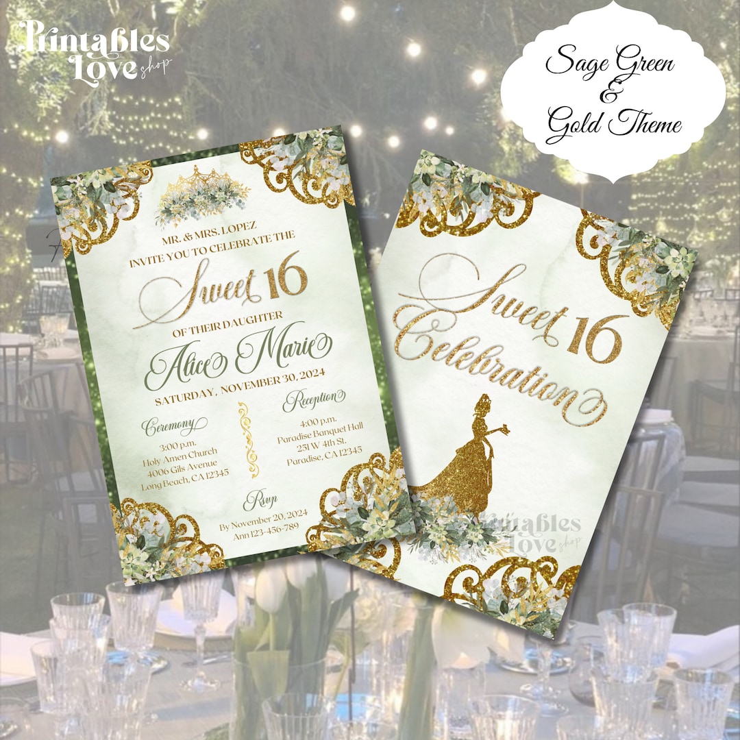Princess Tiana Sweet 16 Invitation: Editable 5x7 (digital) - Etsy