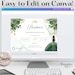 Emerald Green Quinceanera Reception Card Template (instant Download) - Etsy