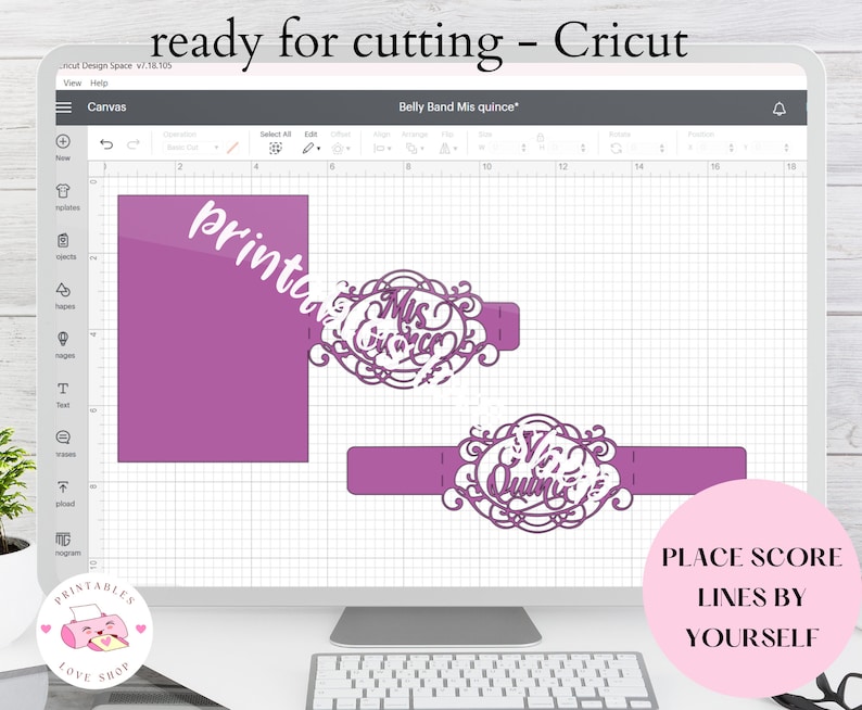 Laser Cut Mis Quince Belly Band Template SVG DXF PNG - Etsy