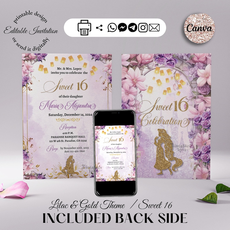Rapunzel Elegant Invitations - Etsy