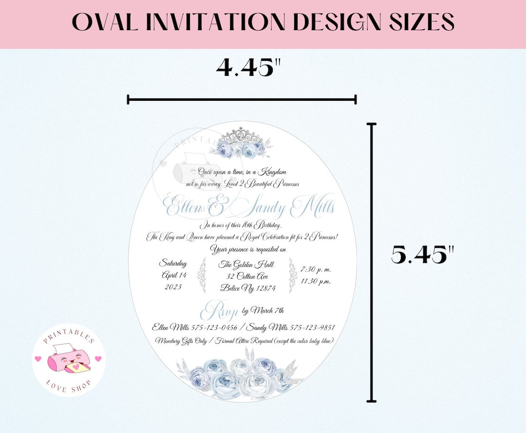 Quinceanera Invitation Hand-held Mirror Custom Oval Invitation Template ...