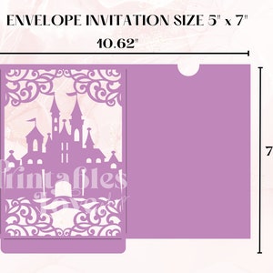 SVG Castle Invitation, 5x7" Fairy Tale Castle Quinceanera Invitation ...