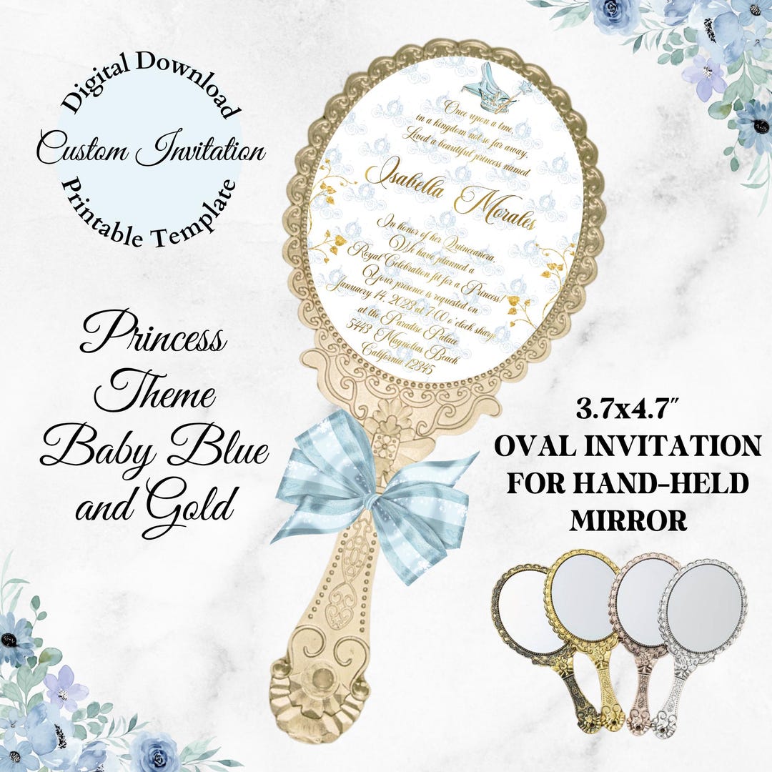 Cinderella Quince Invitation, Custom Oval Design 3.7x4.7" Printing ...