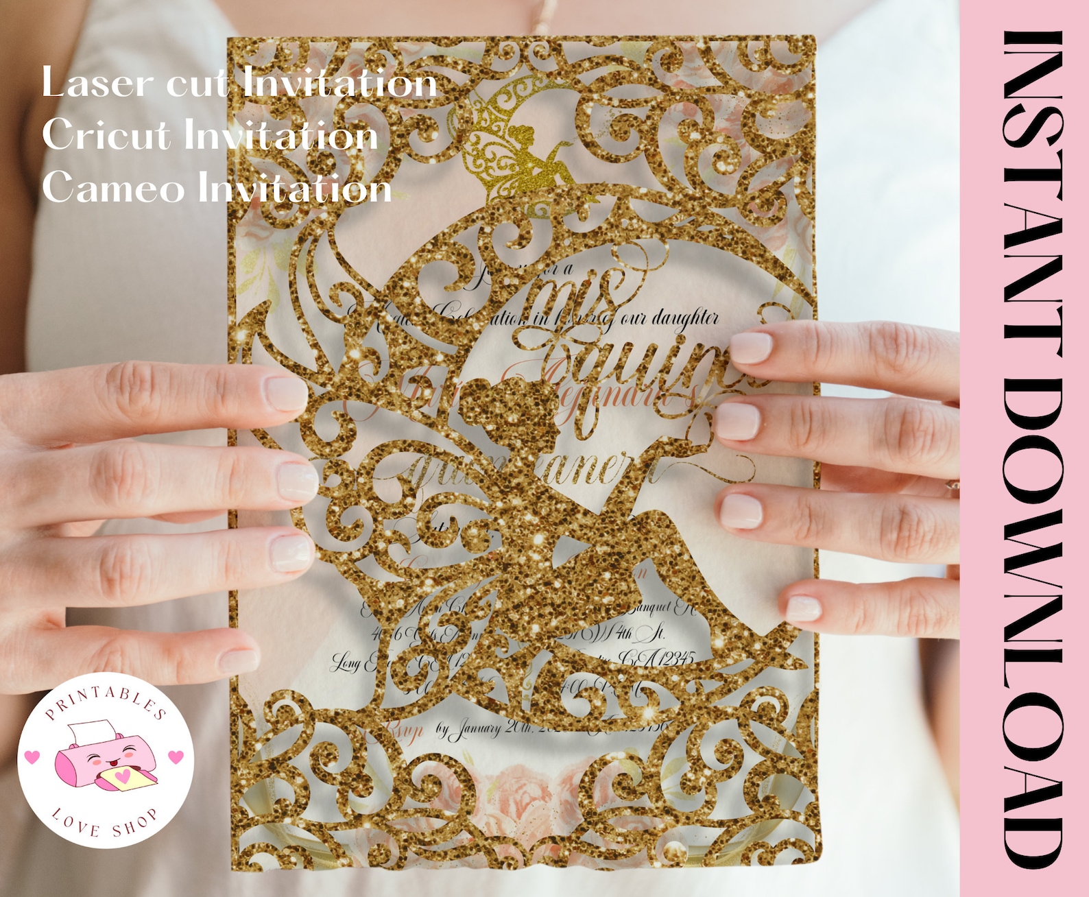 5x7 Enchanted Forest Invitation SVG DXF PNG. Quinceanera - Etsy