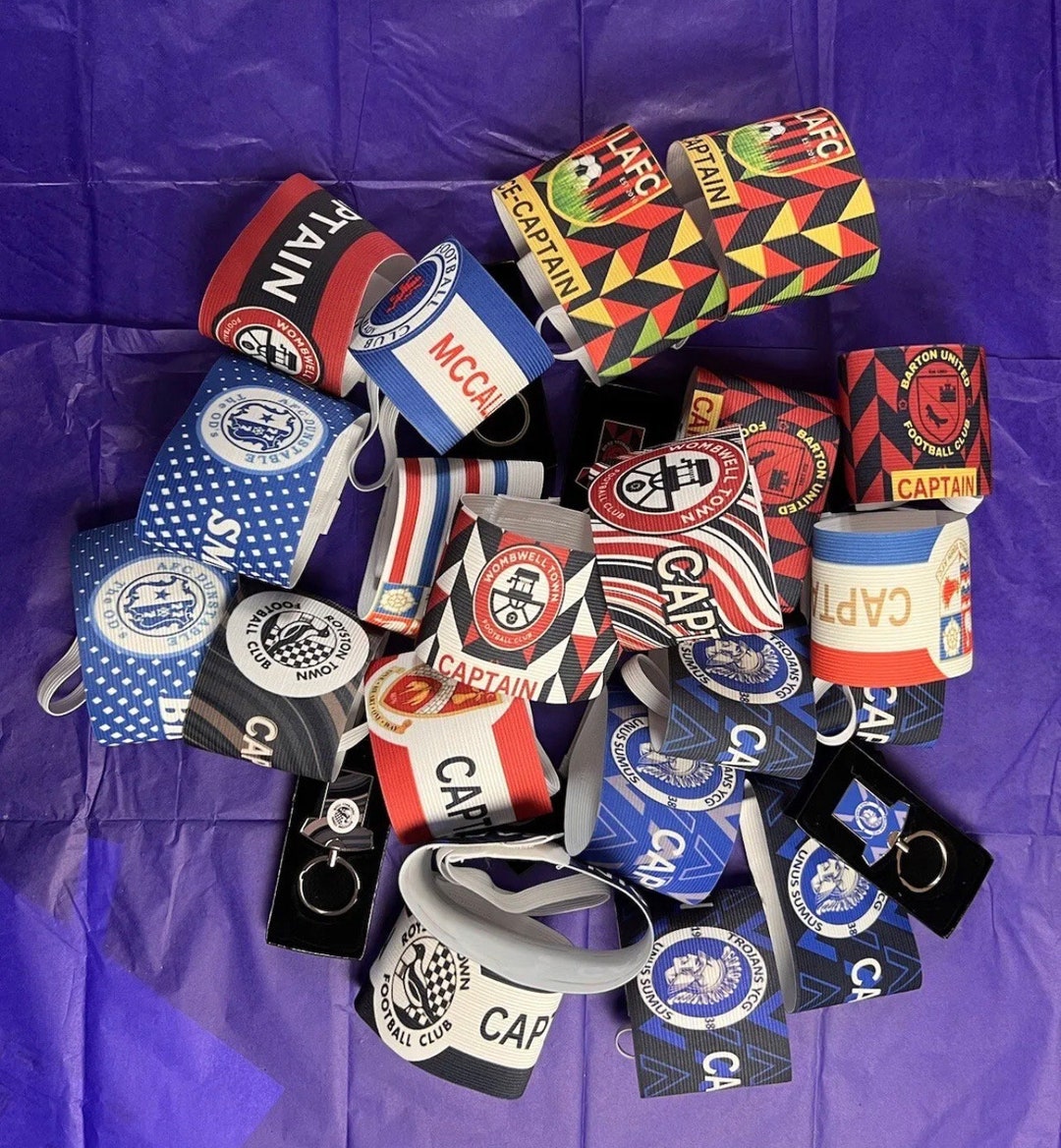 Personalized Sports Captains Bracelets Adult Size Clubs Badge Football ...