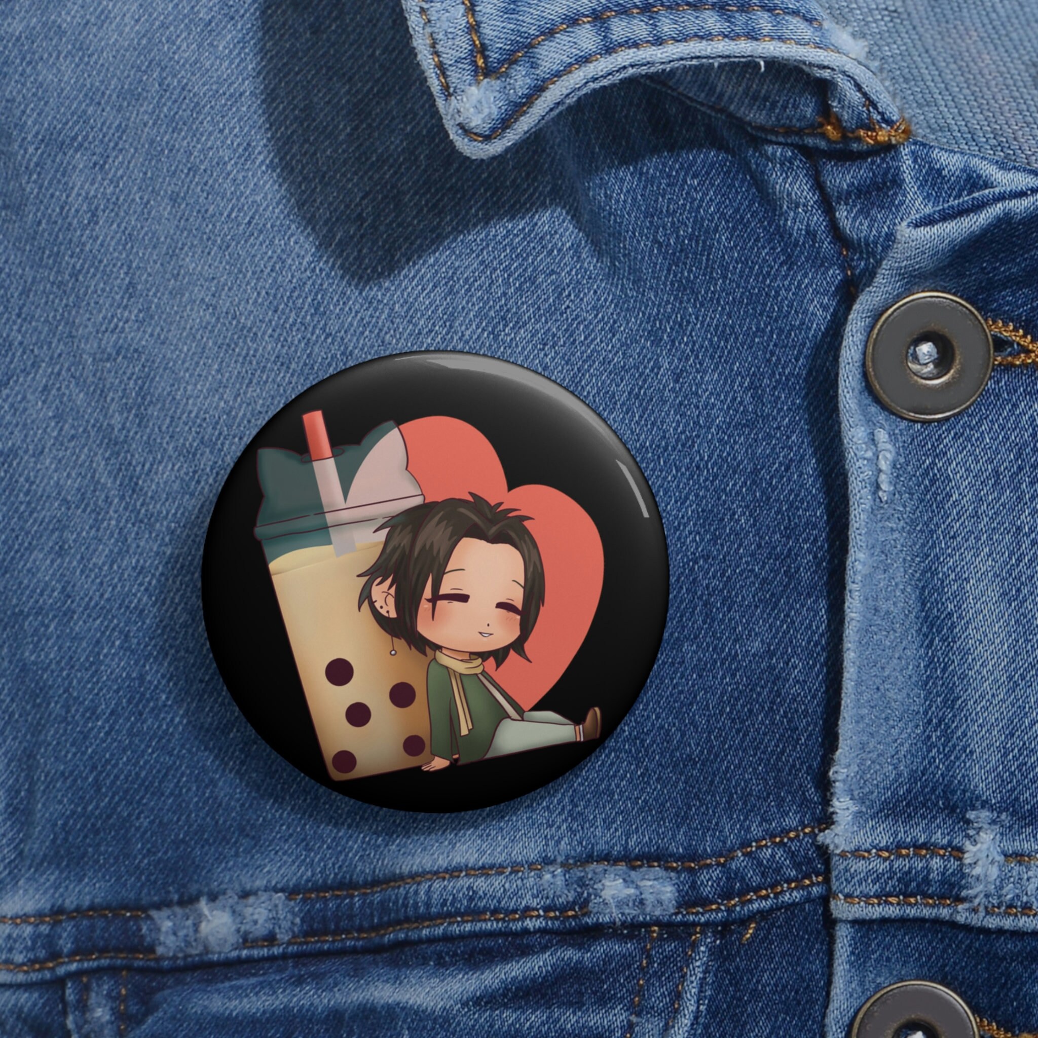 Anime Boba Tea Pin Button Bubble Tea - Etsy