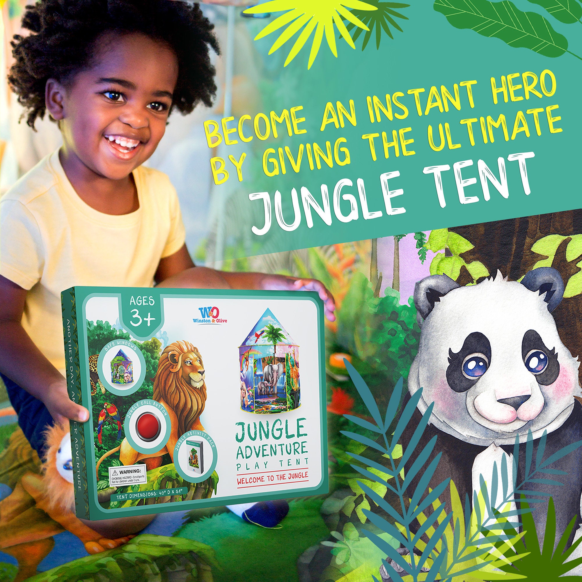 Jungle Adventure Play Tent With Jungle Call Button | Imaginative Play ...