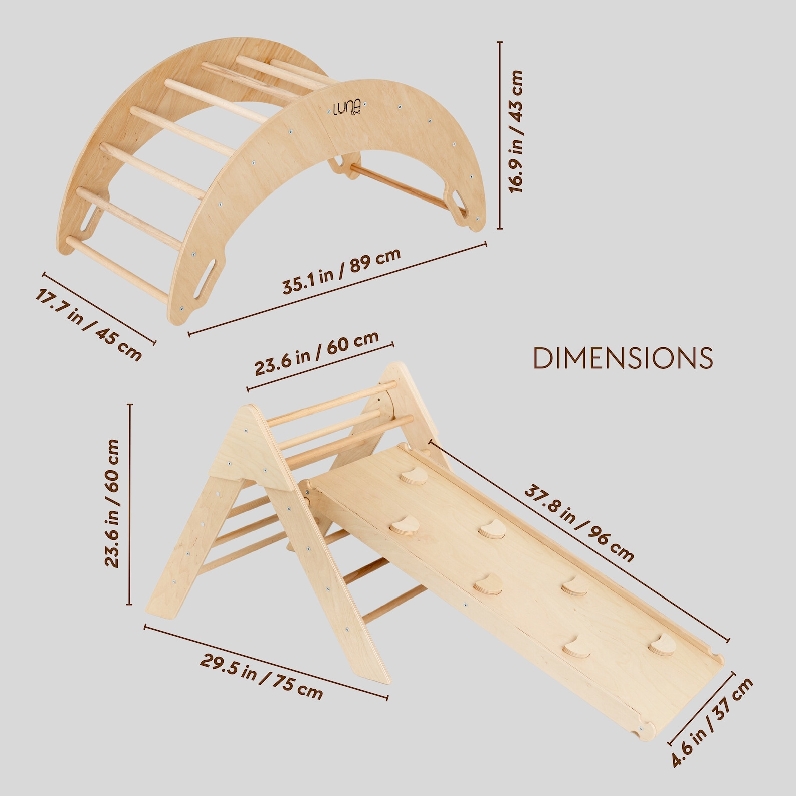 Pikler Triangle, Climbing Triangle Set, Indoor Playground, Montessori ...