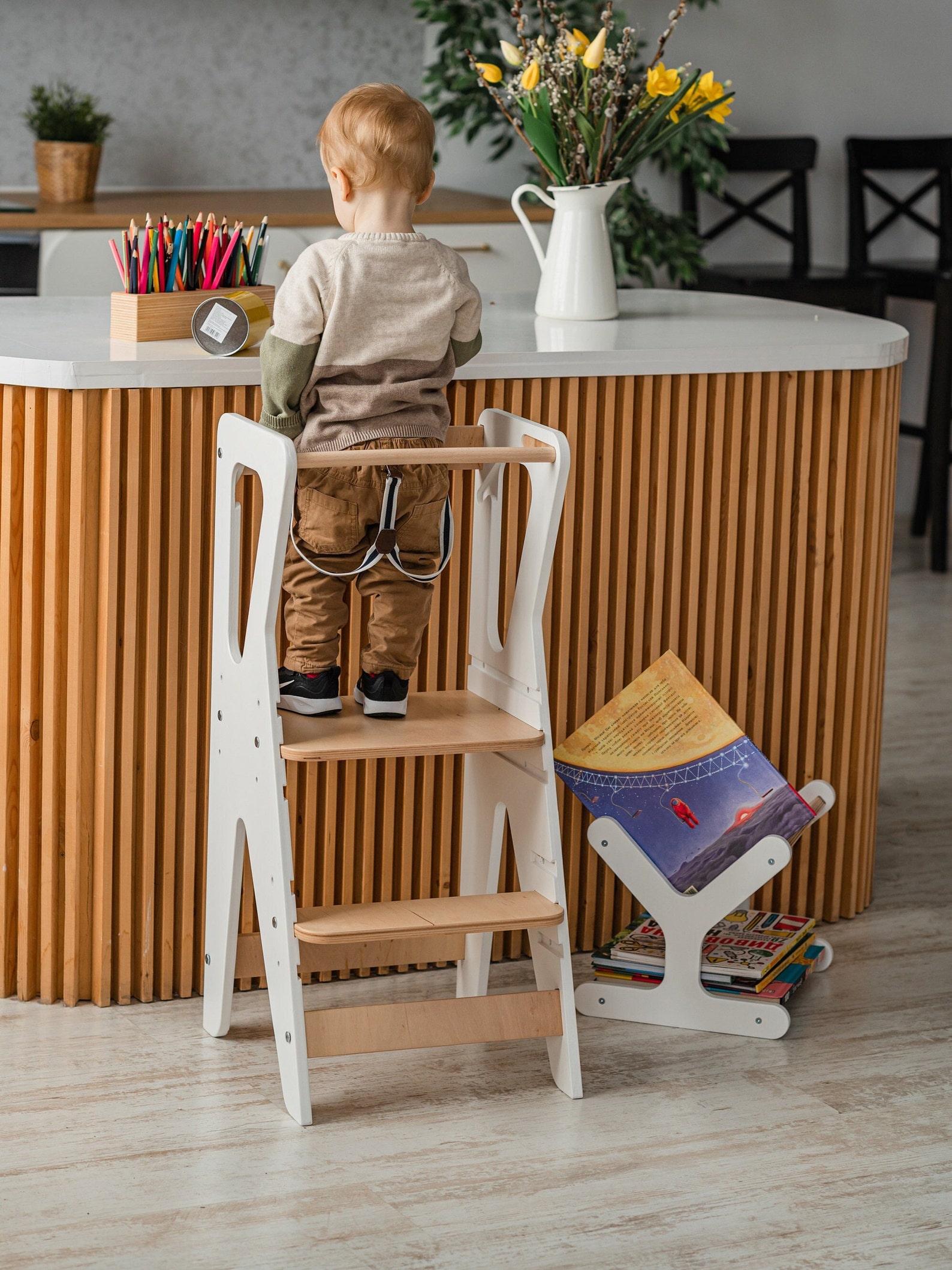 Learning Kitchen Toddler Tower, Step Stool, Adjustable Toddler Tower ...