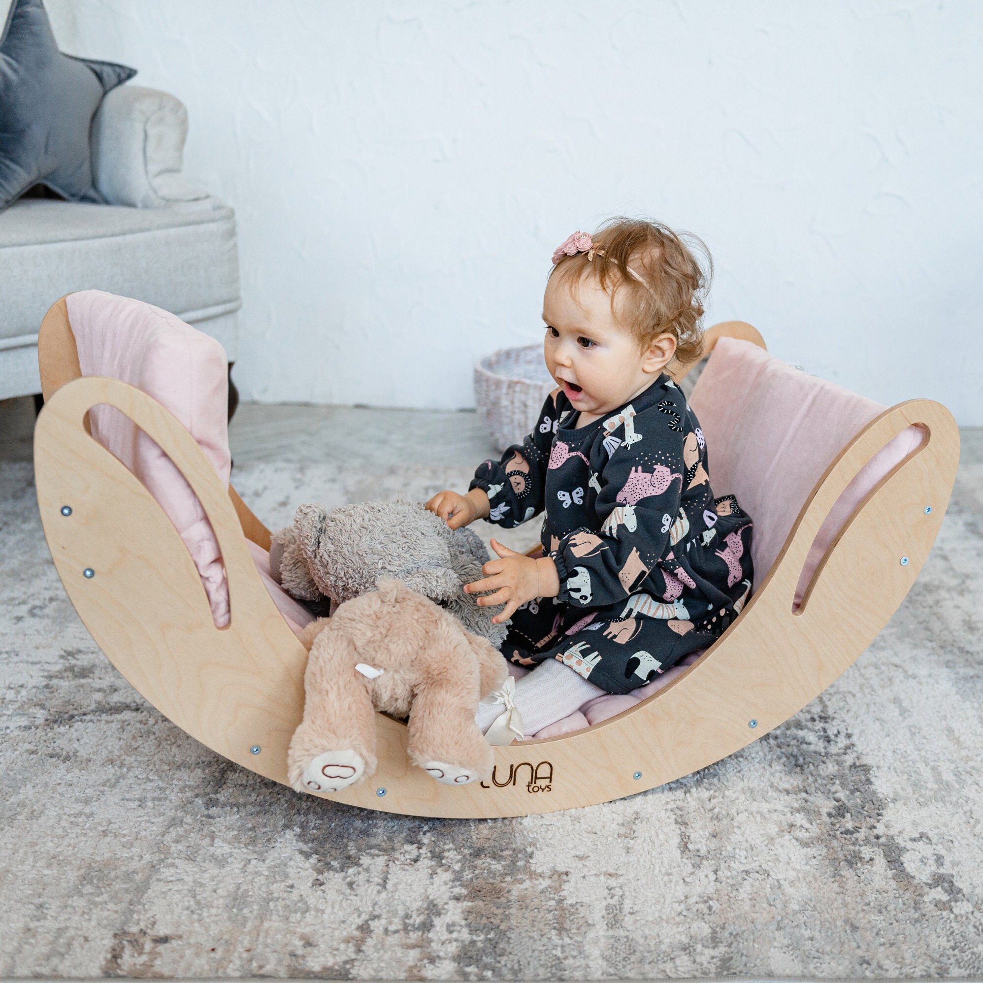 Montessori Rocker Climbing Arch With Table Top, Toddler Rocker & Kids ...