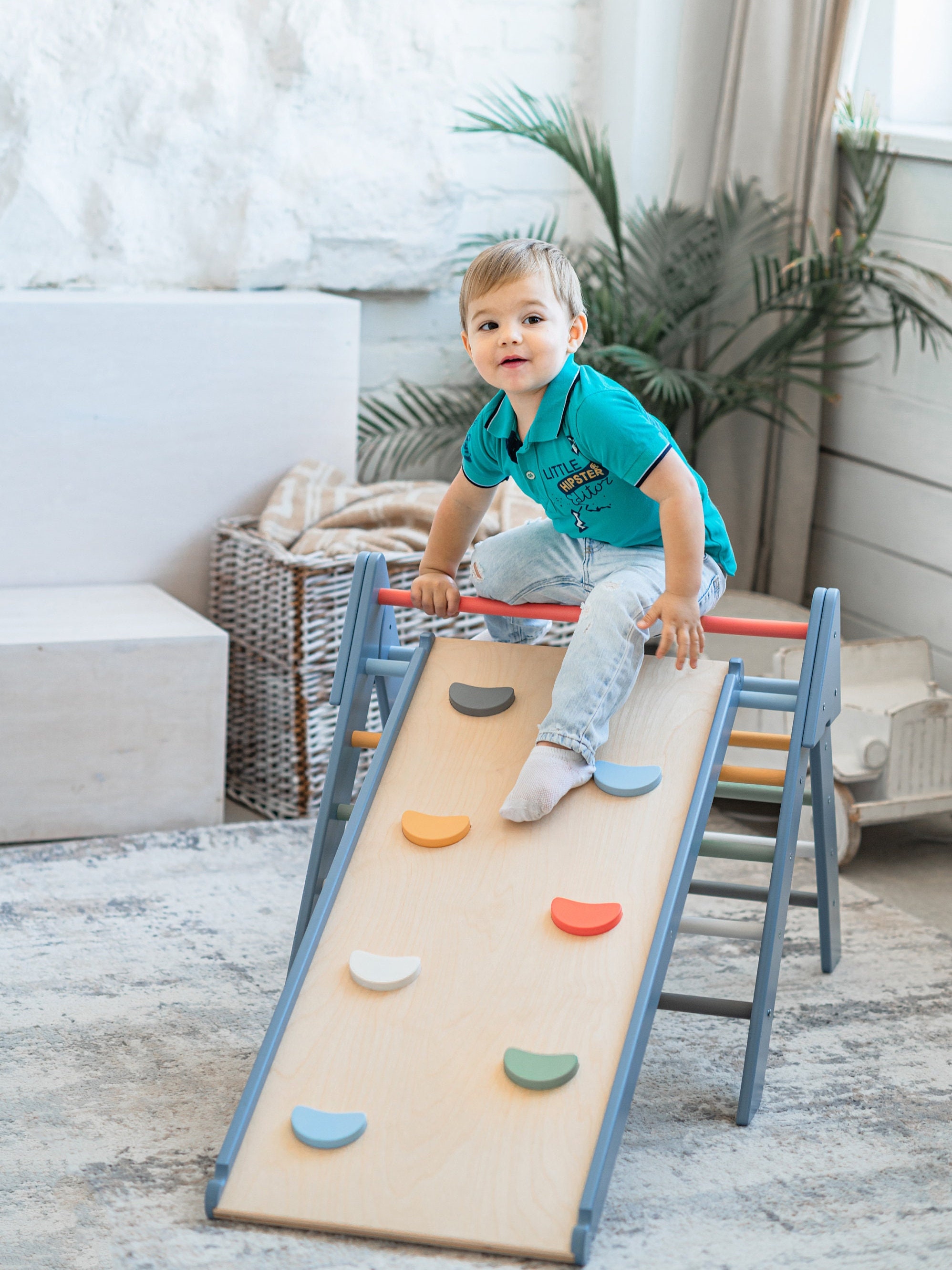 Montessori Climber Blue, Piklers Triangle Set, Indoor Playground ...