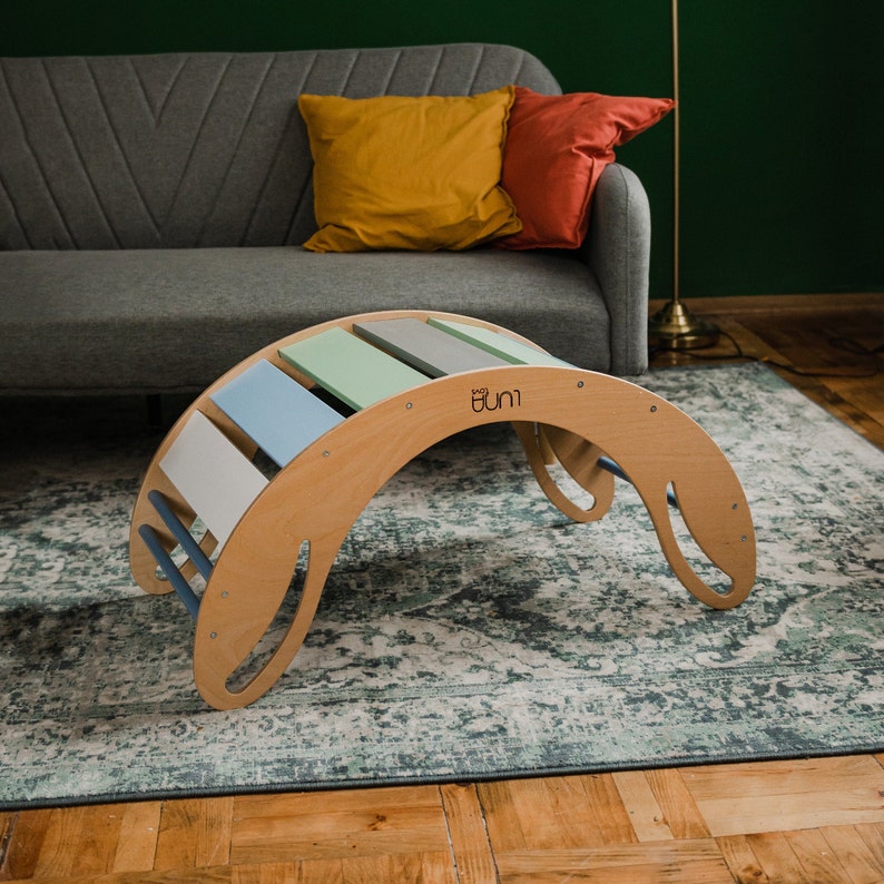 Montessori Rocker Climbing Arch With Table Top, Toddler Balance Rocker ...