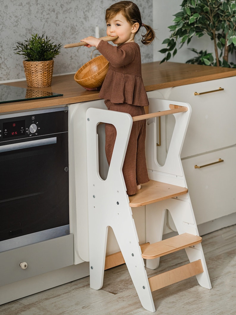 Learning Kitchen Tower, Toddler Step Stool, Adjustable Toddler Tower ...