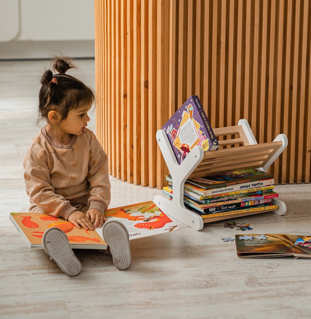 Baby Bookshelf, Kids Floor Bookshelf, Nursery Furniture Decor, Small ...