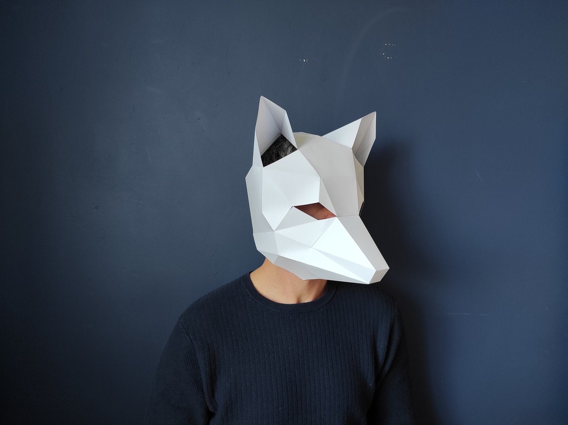 Fox Mask 3D Paper Craft Model Digital Download PDF DIY Papercraft Full ...