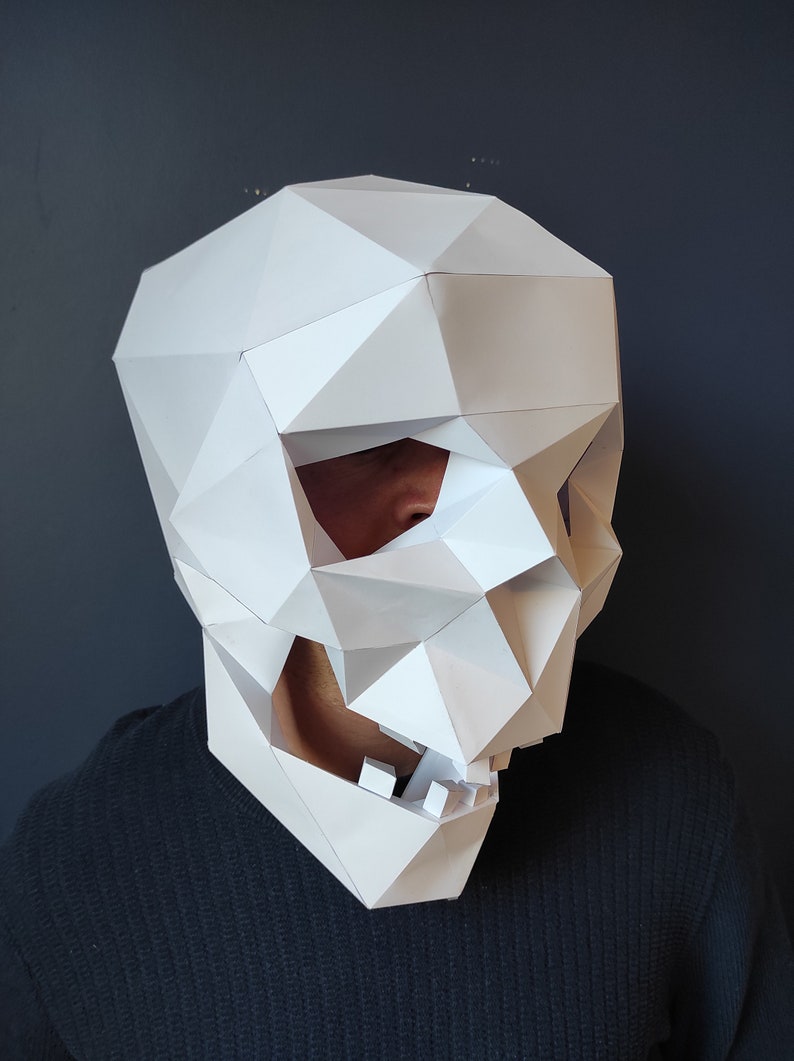 Skull Mask 3D Paper Craft Model Digital Download PDF DIY Papercraft ...