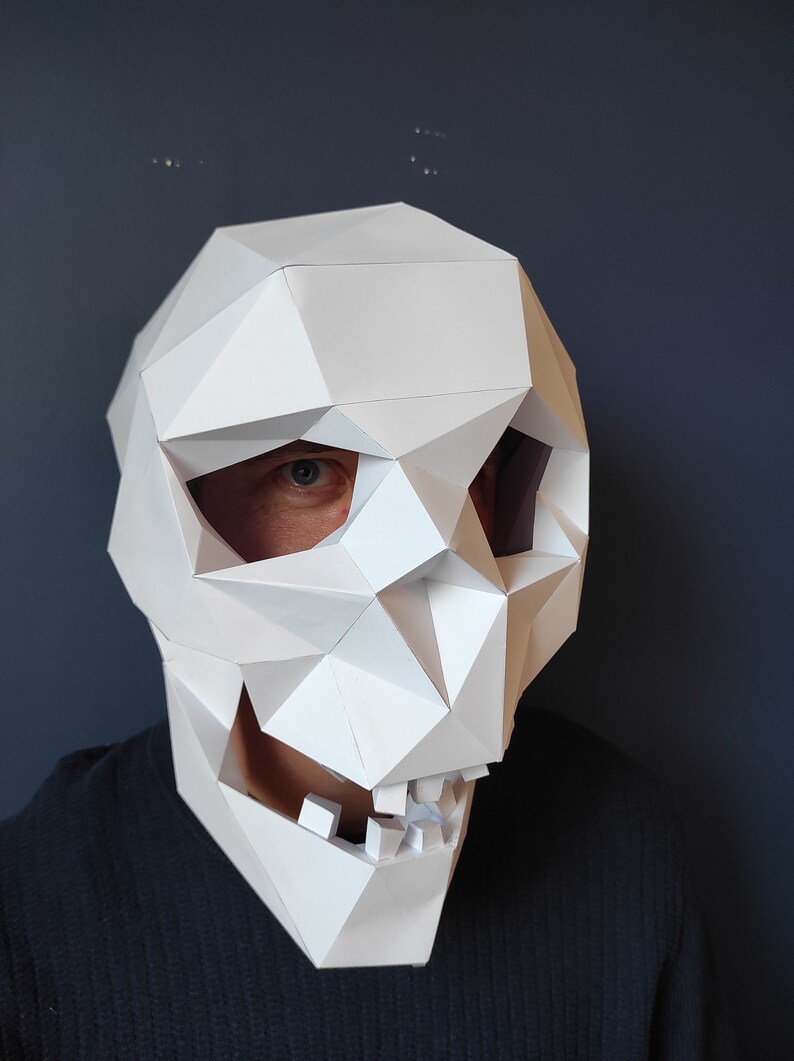 Skull Mask 3D Paper Craft Model Digital Download PDF DIY Papercraft ...
