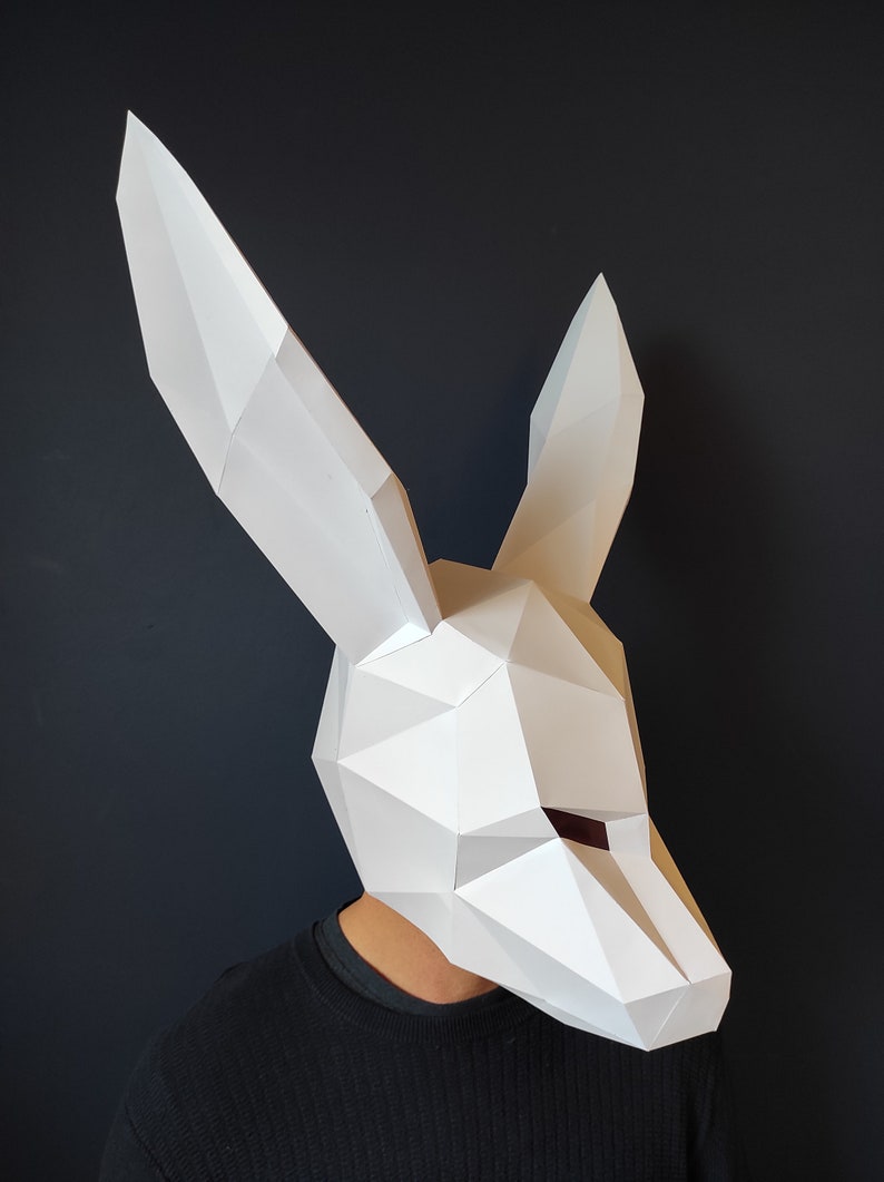 Rabbit Mask 3D Paper Craft Model Digital Download PDF DIY Papercraft ...