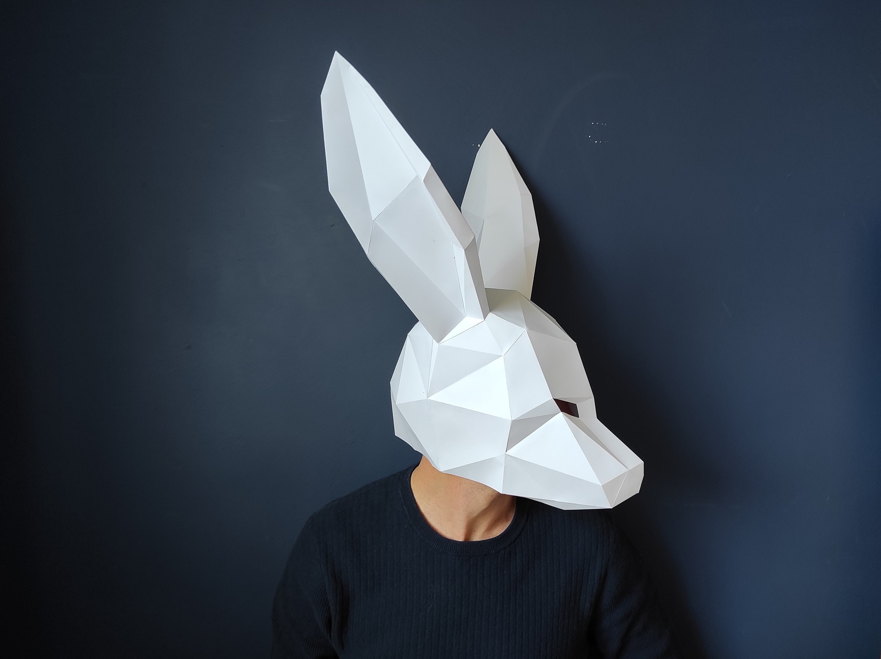 Rabbit Mask 3D Paper Craft Model Digital Download PDF DIY Papercraft ...