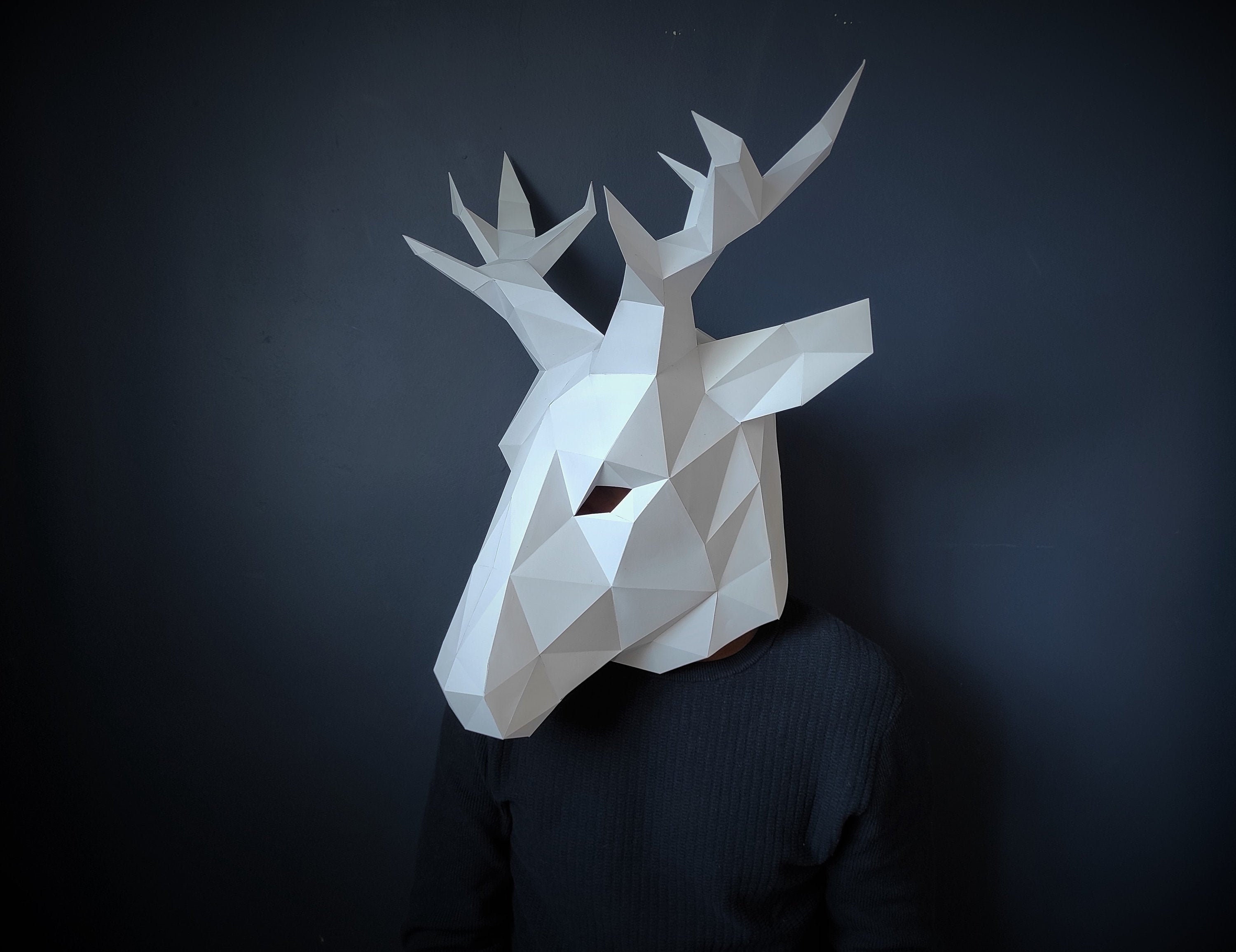 Deer Mask 3D Paper Craft Model Digital Download PDF DIY Papercraft Full ...