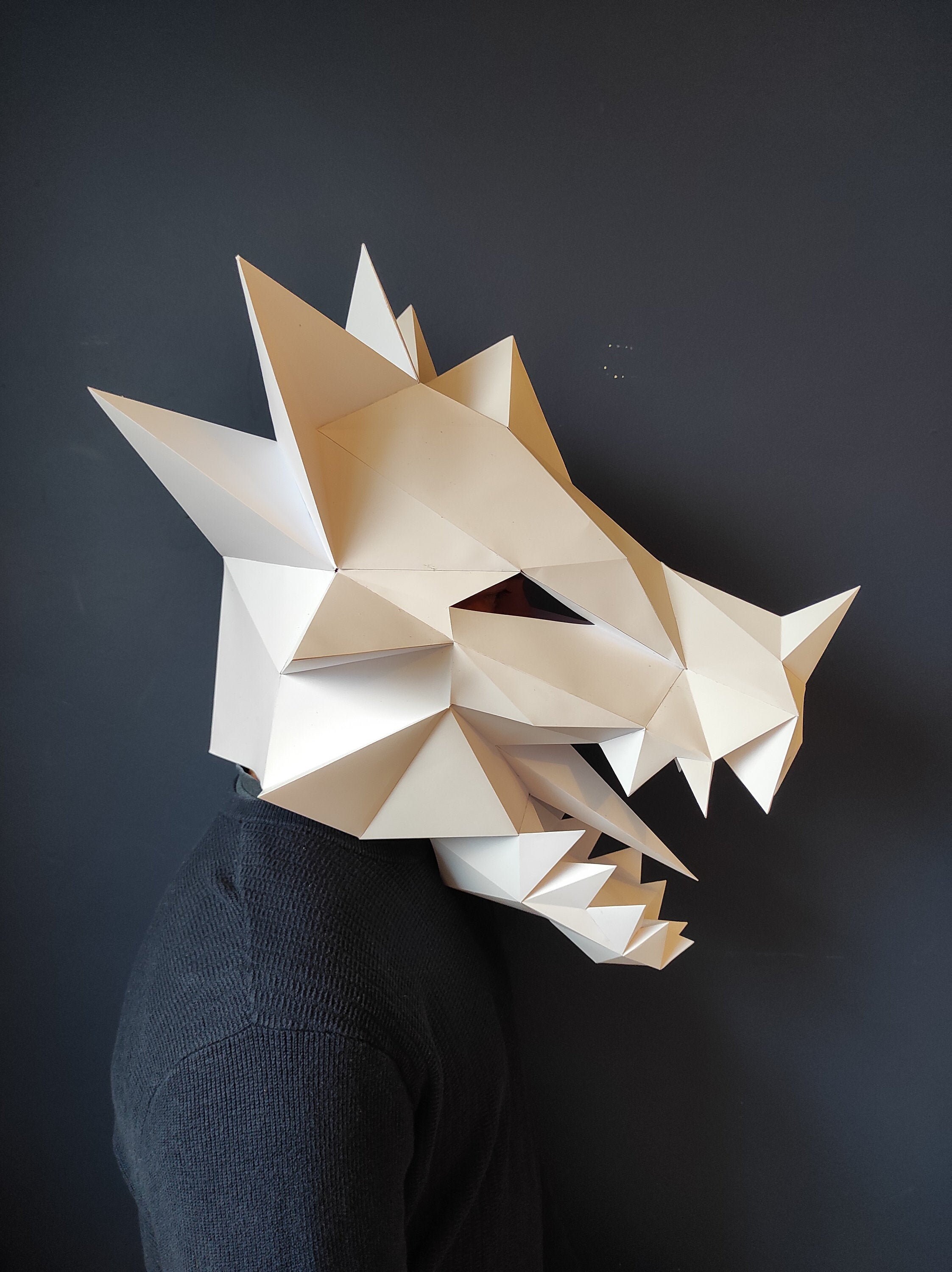 Dragon Mask 3D Paper Craft Model Digital Download PDF DIY Papercraft ...