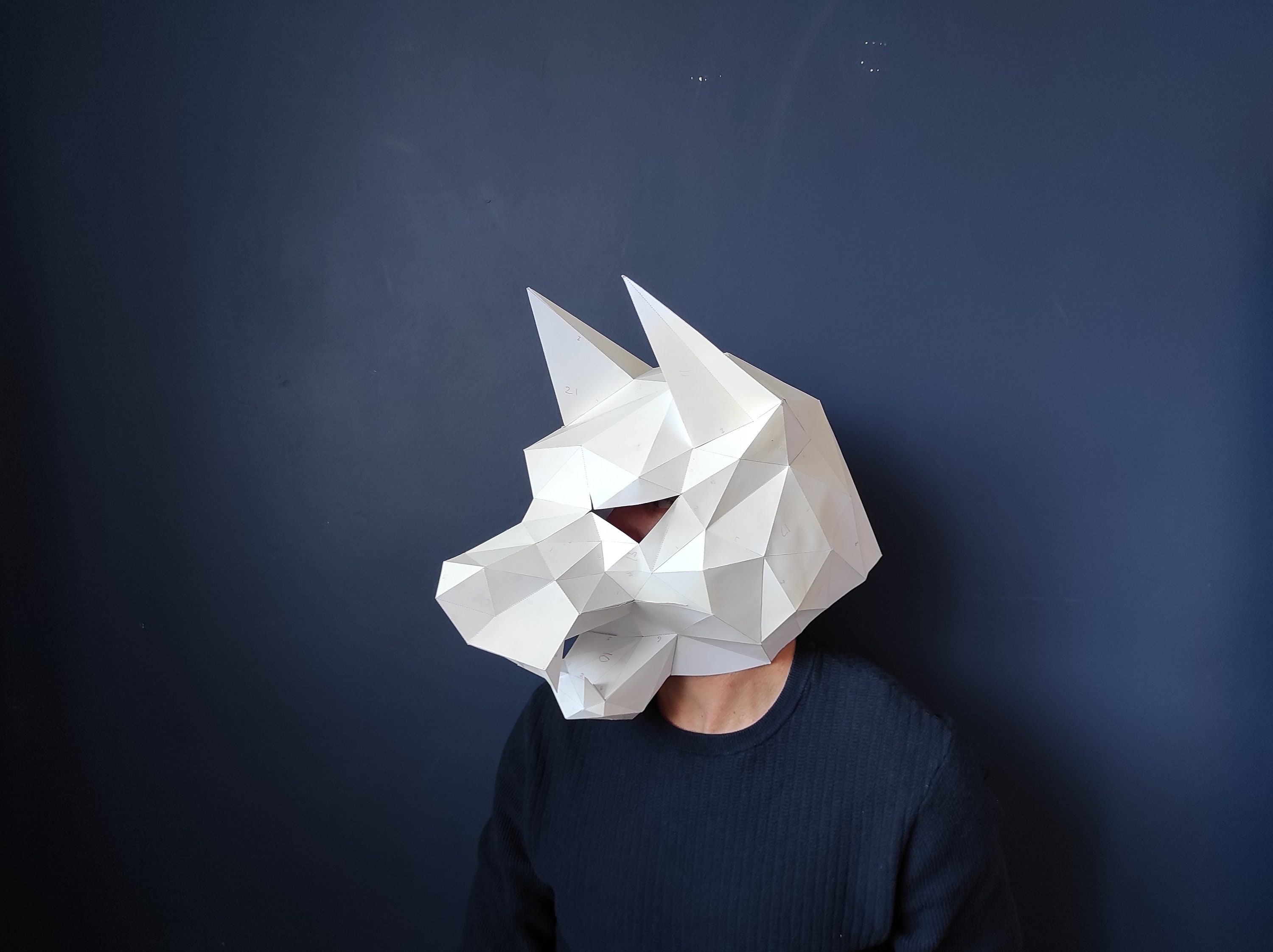 Werewolf Mask 3D Paper Craft Wolf Model Asymmetric Digital Download PDF ...