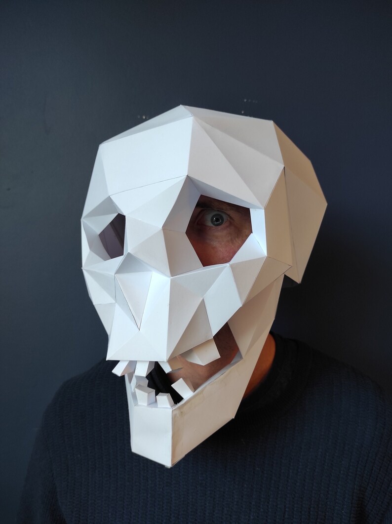 Skull Mask 3D Paper Craft Model Digital Download PDF DIY Papercraft ...